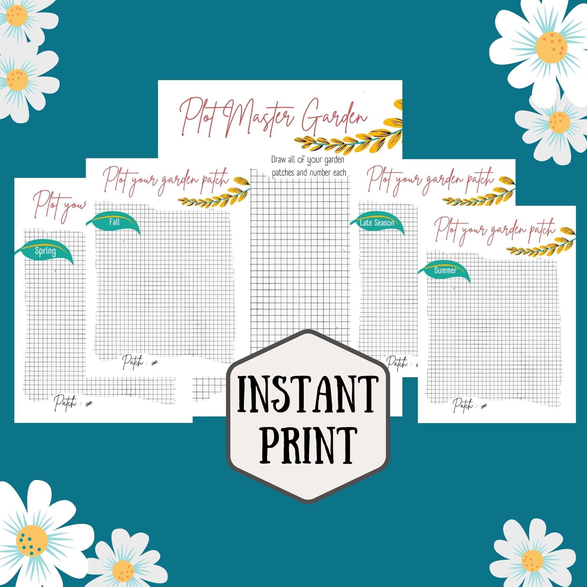 Garden Digital Print Planner- Garden Plotting-journal-graph - Plot Your ...