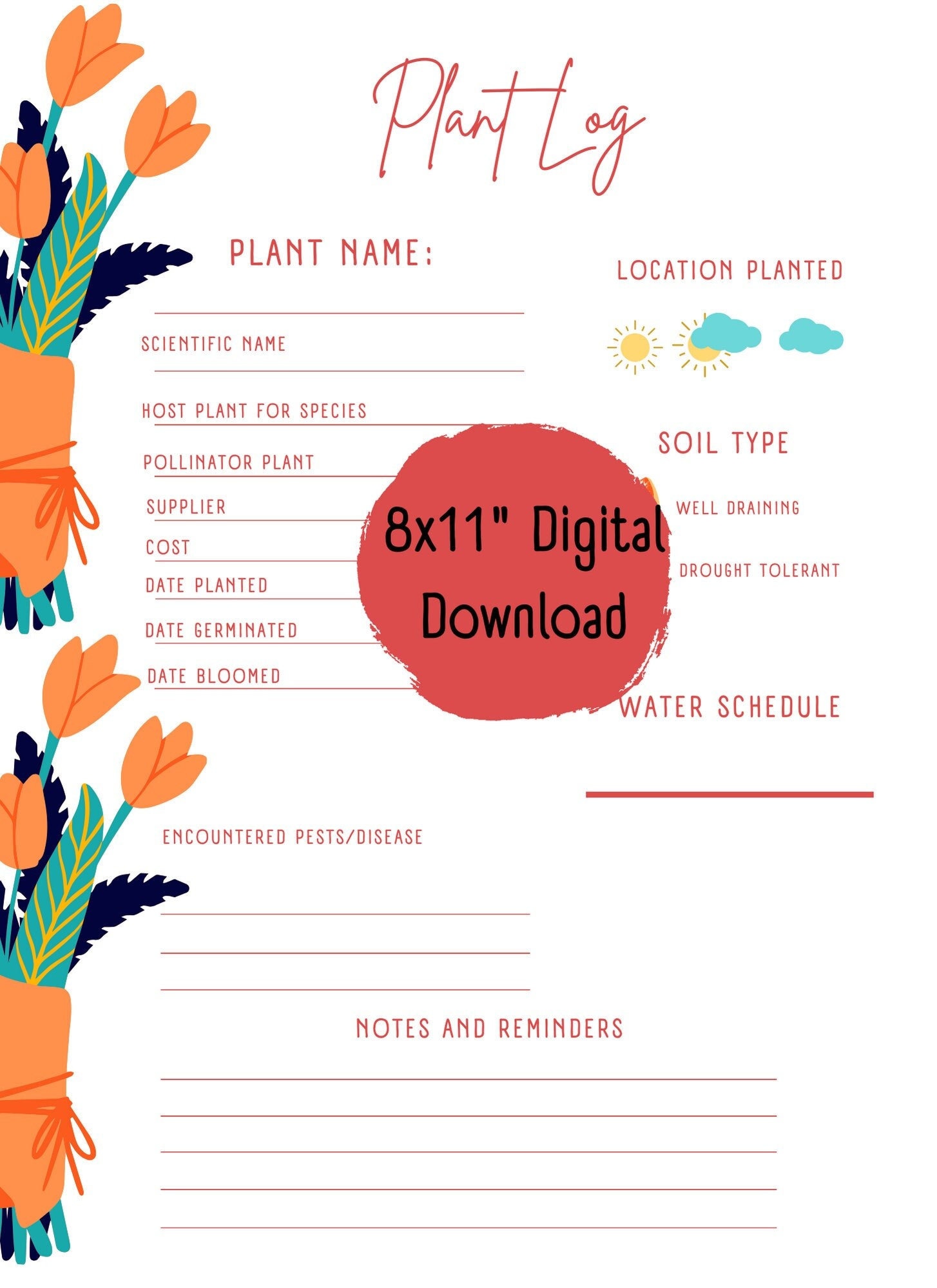 Planting Log – Garden Planner, Seed Tracker (digital Download) - Etsy