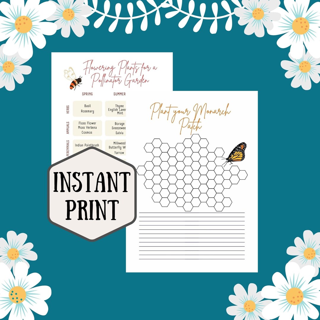 Pollinator Garden Planner Printable-flower Garden - Butterfly Garden ...