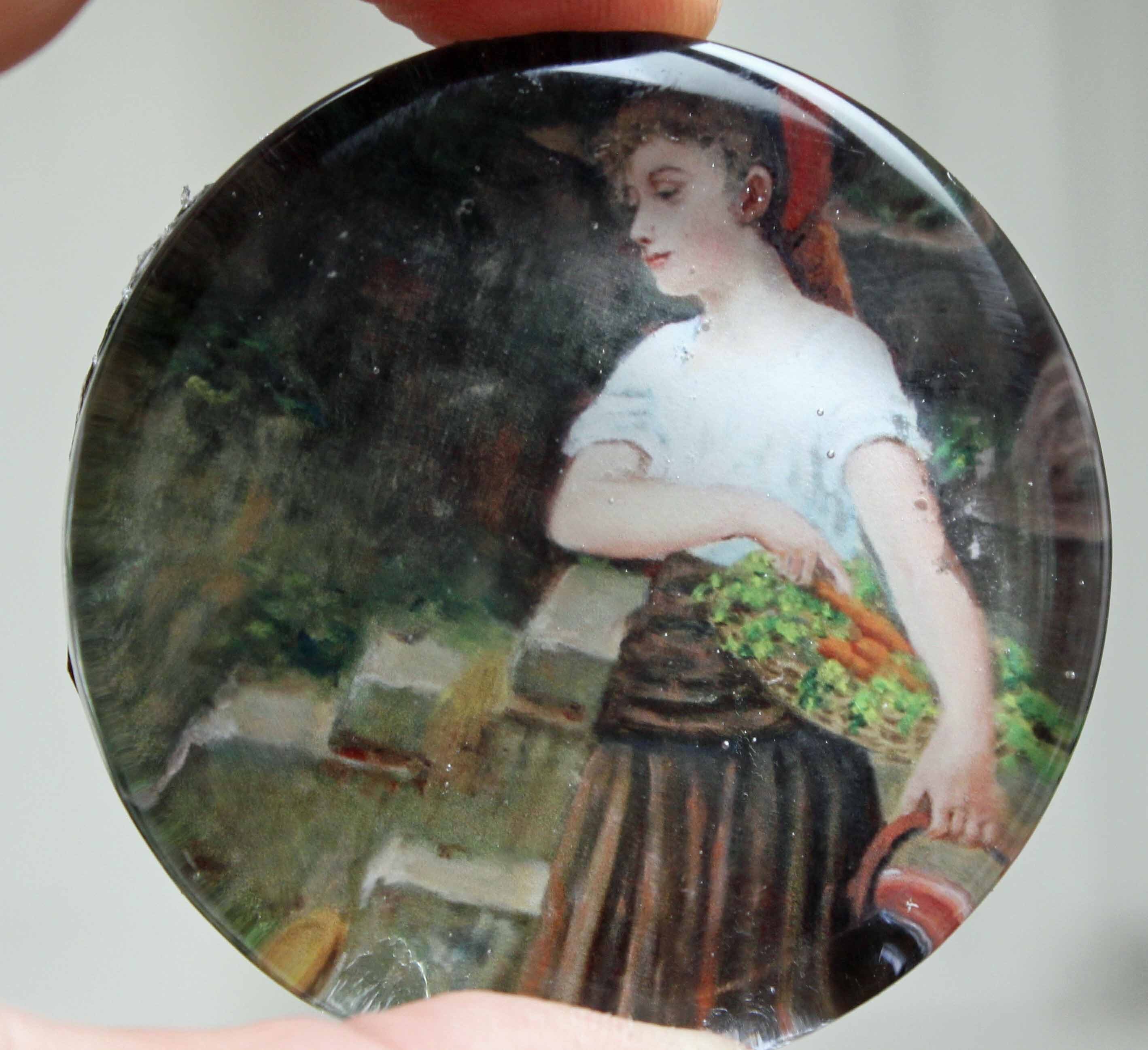 Oil on Canvas Painting Emile Munier Reproduction Feeding the Rabbits ...