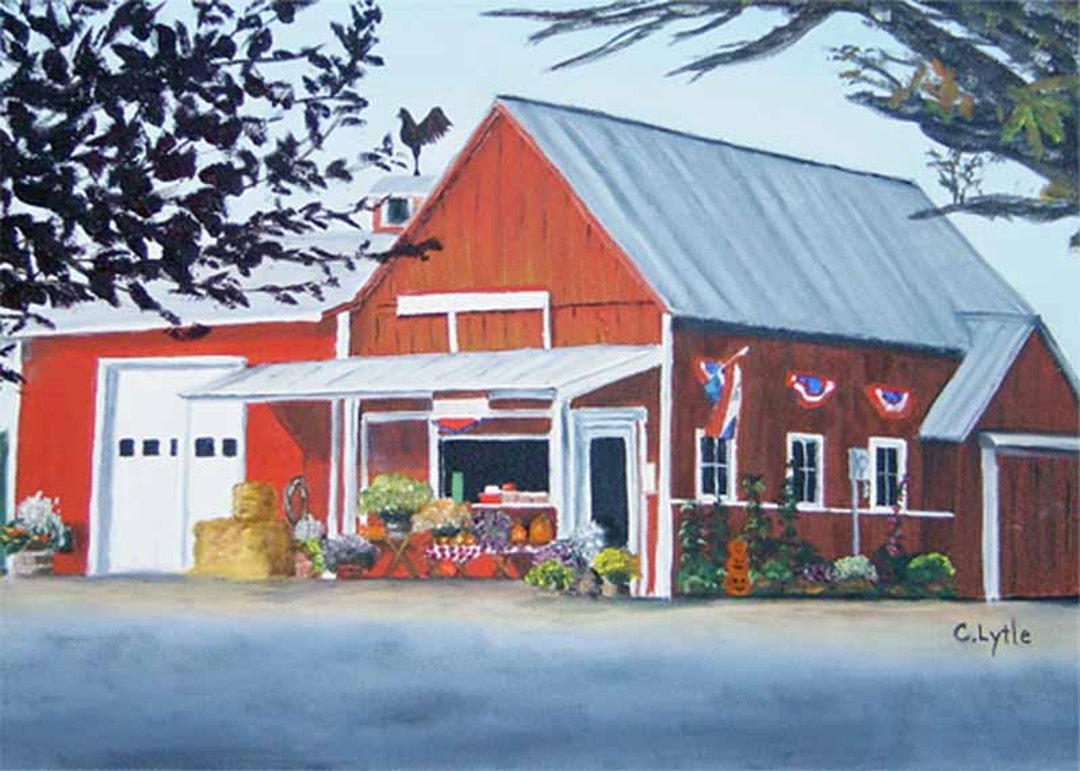 Barn Painting, Felida Red Barn, Oil,canvas Prints,prints,notecards ...