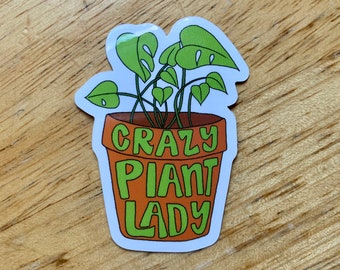 Crazy Plant Lady Vinyl Sticker - Etsy