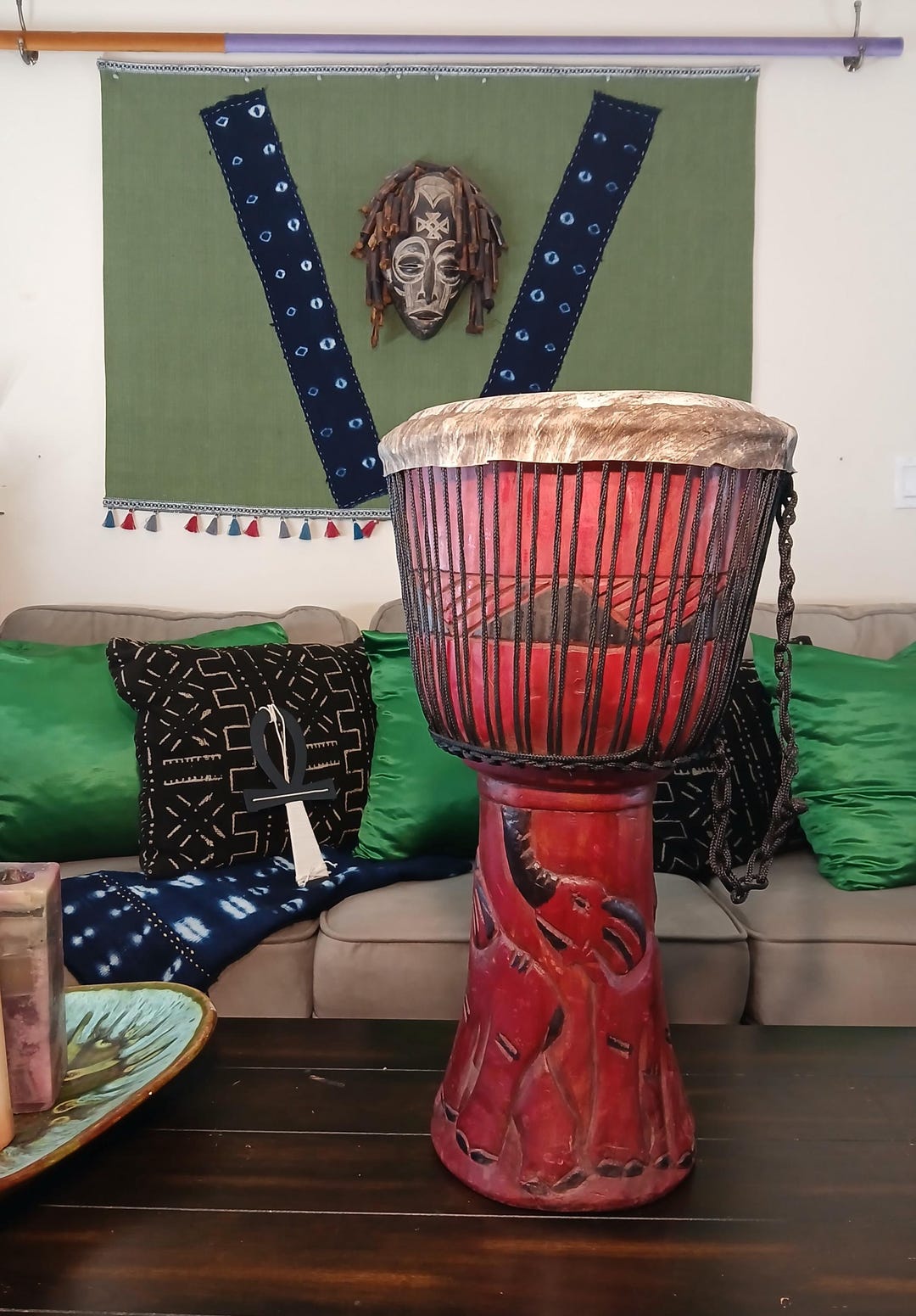 Full Size Authentic Djembe Drum From Ghana, 24.5” Tall 11-13" Diameter ...