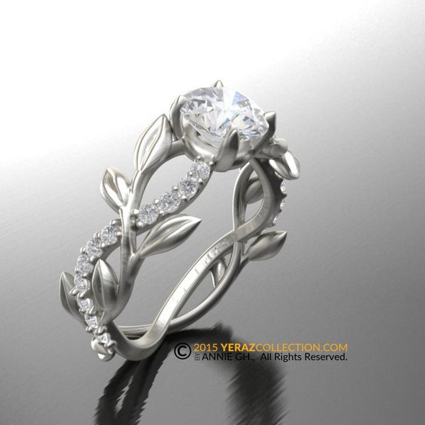 Leaf Engagement Ring - Etsy