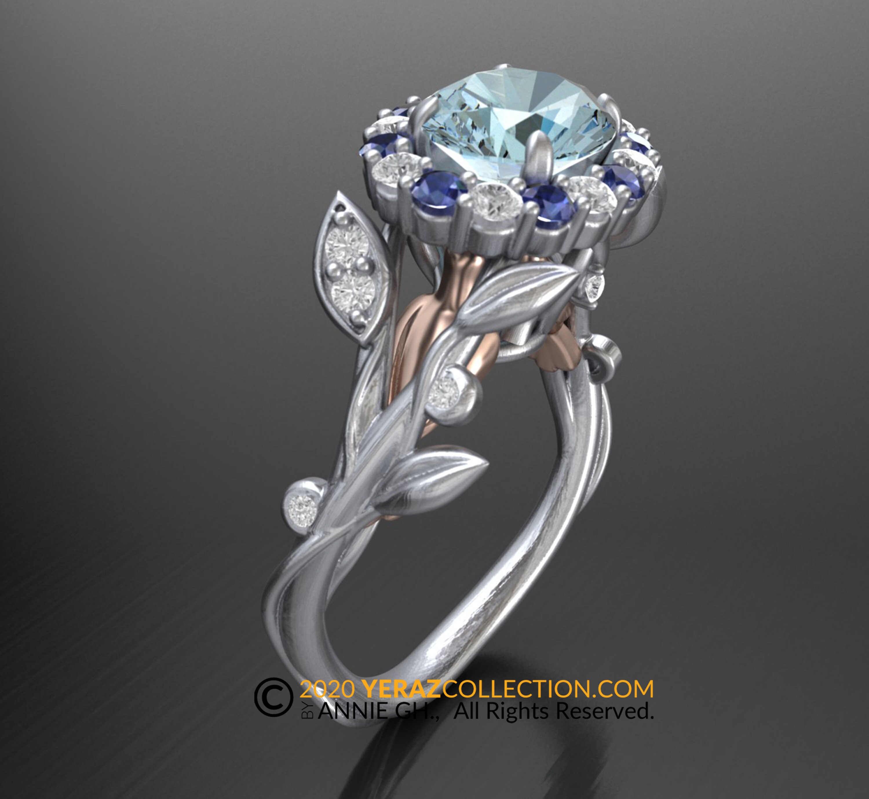 Love Birds Engagement Ring Two Tone Truly Unique Design - Etsy