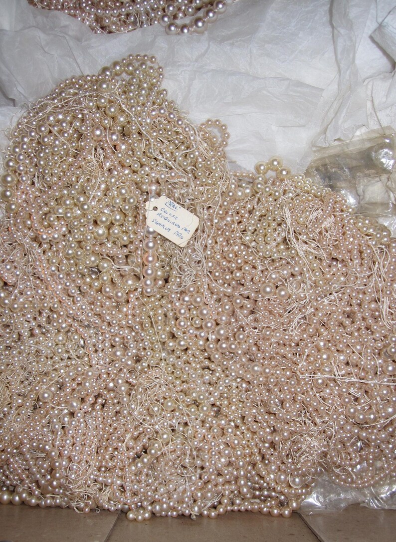 Three Stringer Bib or Classic Three Strings of Pearls - Etsy