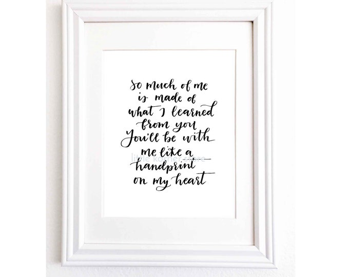 Handprint on My Heart- WICKED QUOTE "for Good" - Digital Download - Art ...