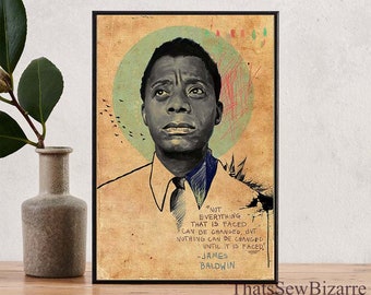 James Baldwin Minimalist Portrait Remarkable Men Wall Art - Etsy