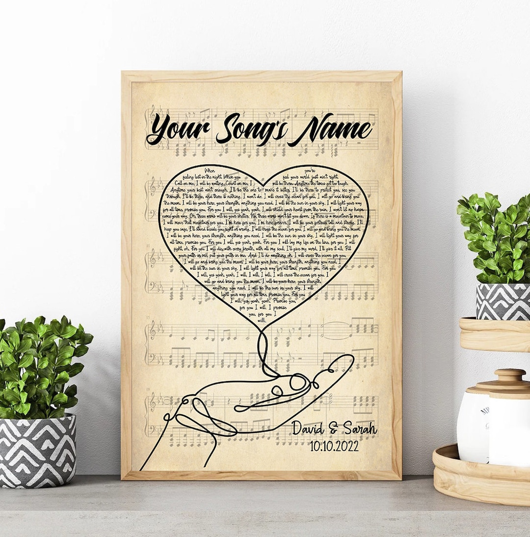 Personalized Song Lyrics Poster Custom Favorite Song Poster - Etsy