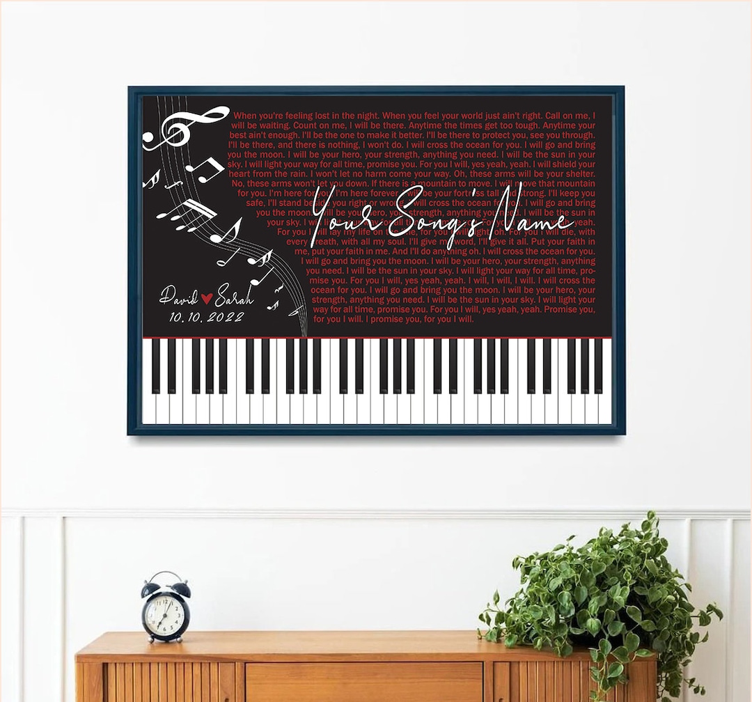 Personalized Song Lyrics Poster Custom Favorite Song Poster - Etsy