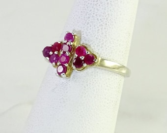 Synthetic ruby ring | Etsy