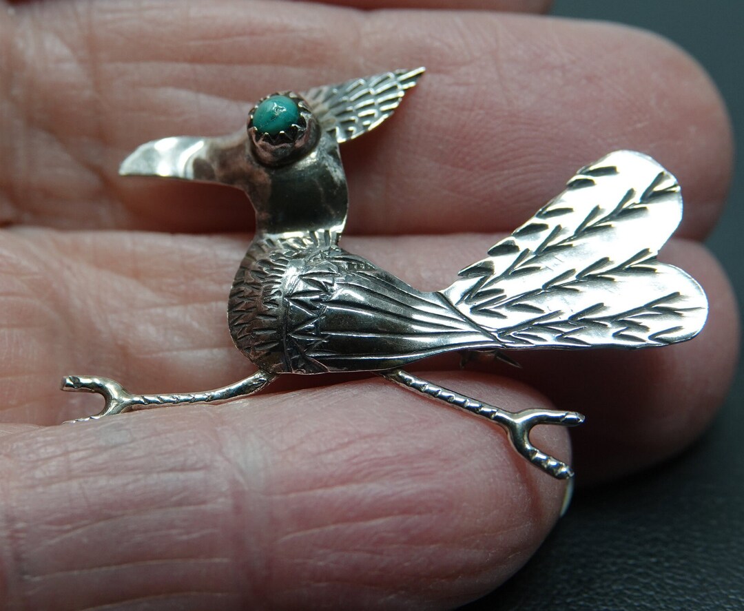 Sterling Road Runner Pin - Etsy