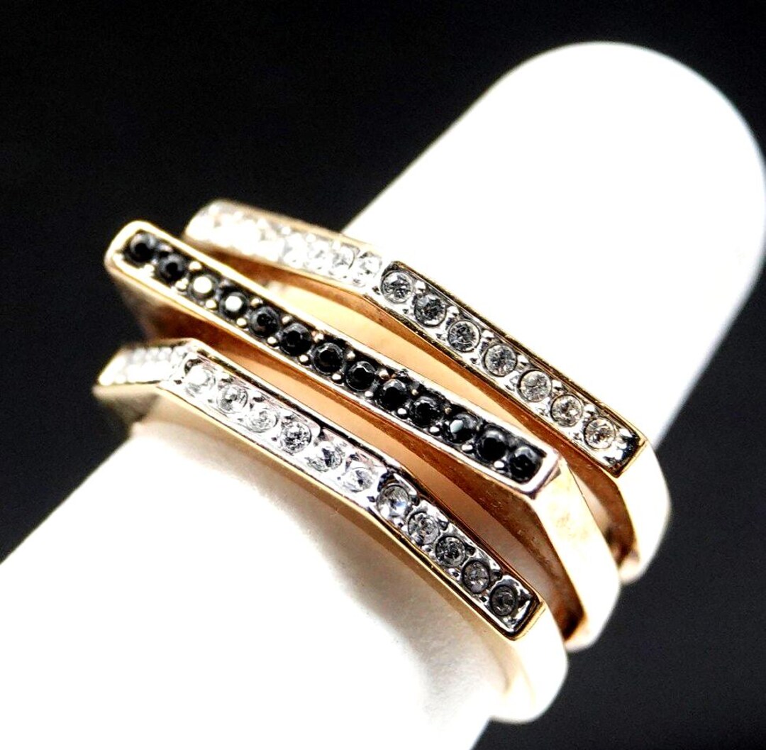 Size 5 1/4 Gold Over ??? Swarovsky Crystal Bling Ring - Etsy