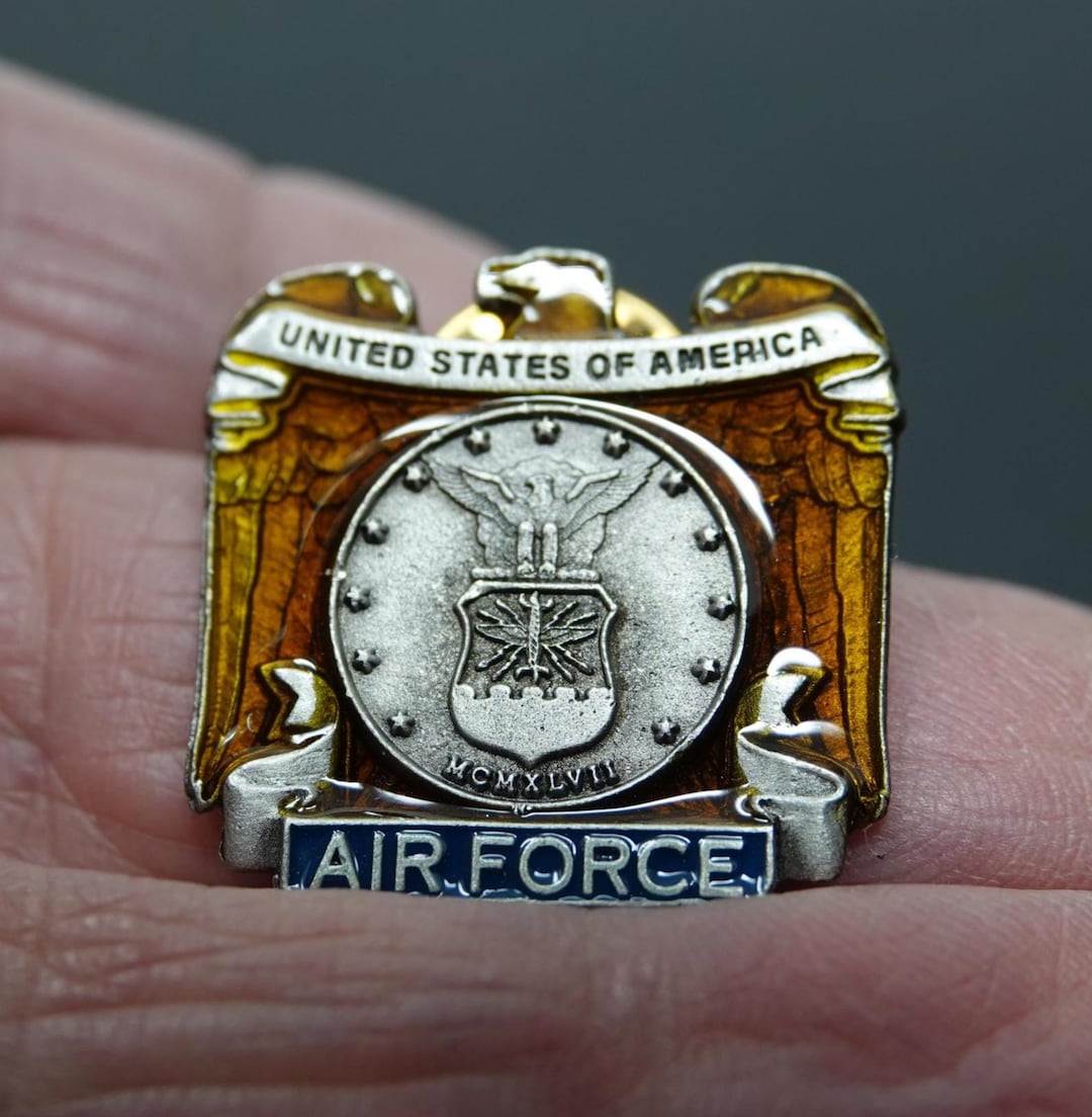 Vintage US Air Force Enameled Pin - Etsy
