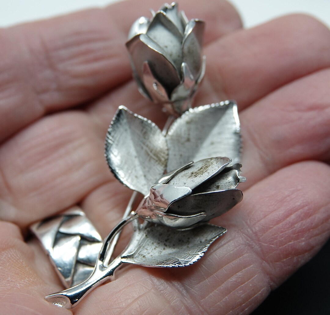 Vintage Harry S. Bick Sterling Flower Pin - Etsy