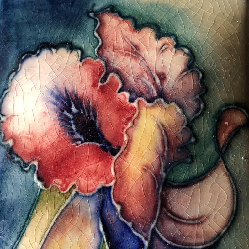 Vintage Moorcroft Orchid Pattern Trinket Box and Cover Mid Century - Etsy