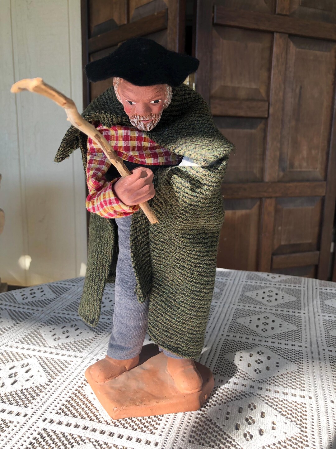 Vintage Santon De Provence Handmade Doll Sheep Herder - Etsy