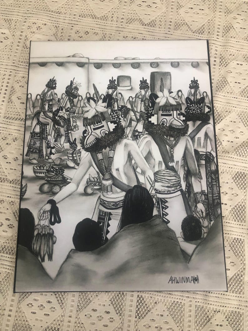 Ahwinma Spider Hopi Art Canvas Print Kachina Dancers - Etsy