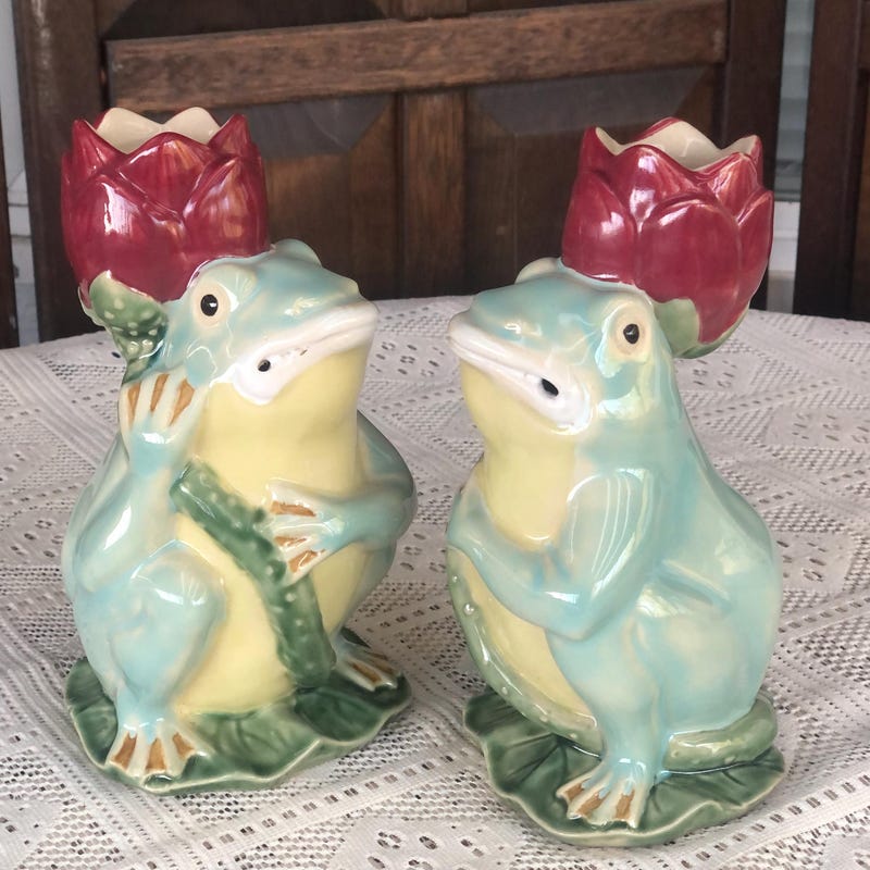 Vintage Majolica With Frogs - Etsy