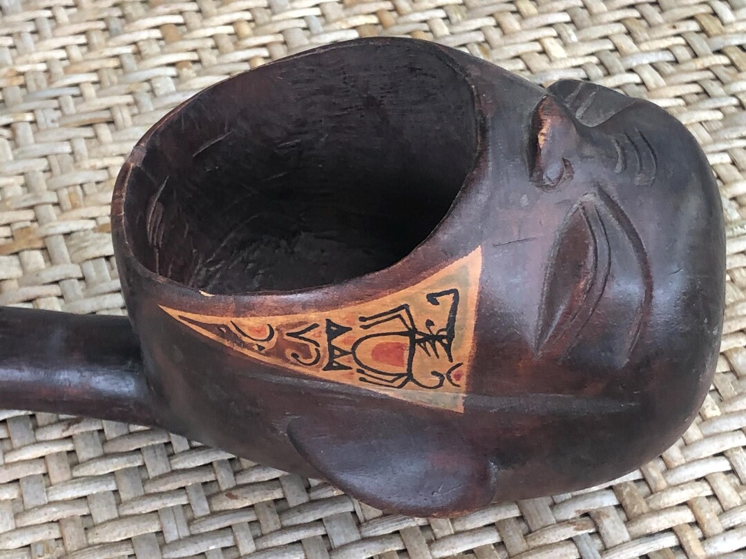Antique African Hand Carved and Painted Spoon/ladle Ethnic Collectible ...
