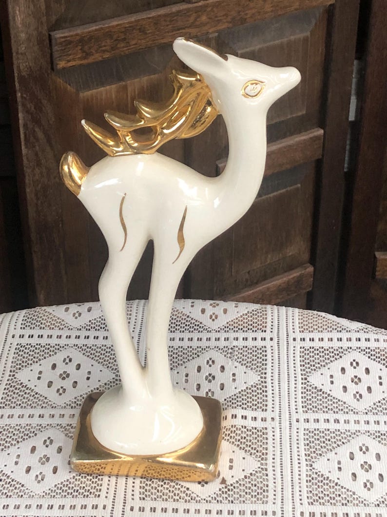 MCM Ceramic Deer Figurine Holiday Decor - Etsy