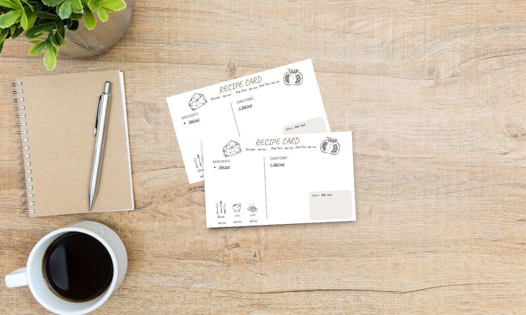 3x5 Recipe Handwritten Index Card Template Editable in Canva - Etsy