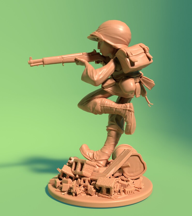 WW2 Rifleman 3D Printable Model Soldier STL, Military Miniature ...