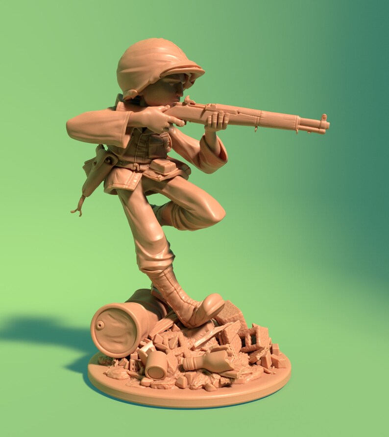WW2 Rifleman 3D Printable Model Soldier STL, Military Miniature ...