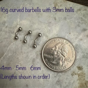 Extra Small Very Tiny Short Titanium Curved Barbell - Internally ...