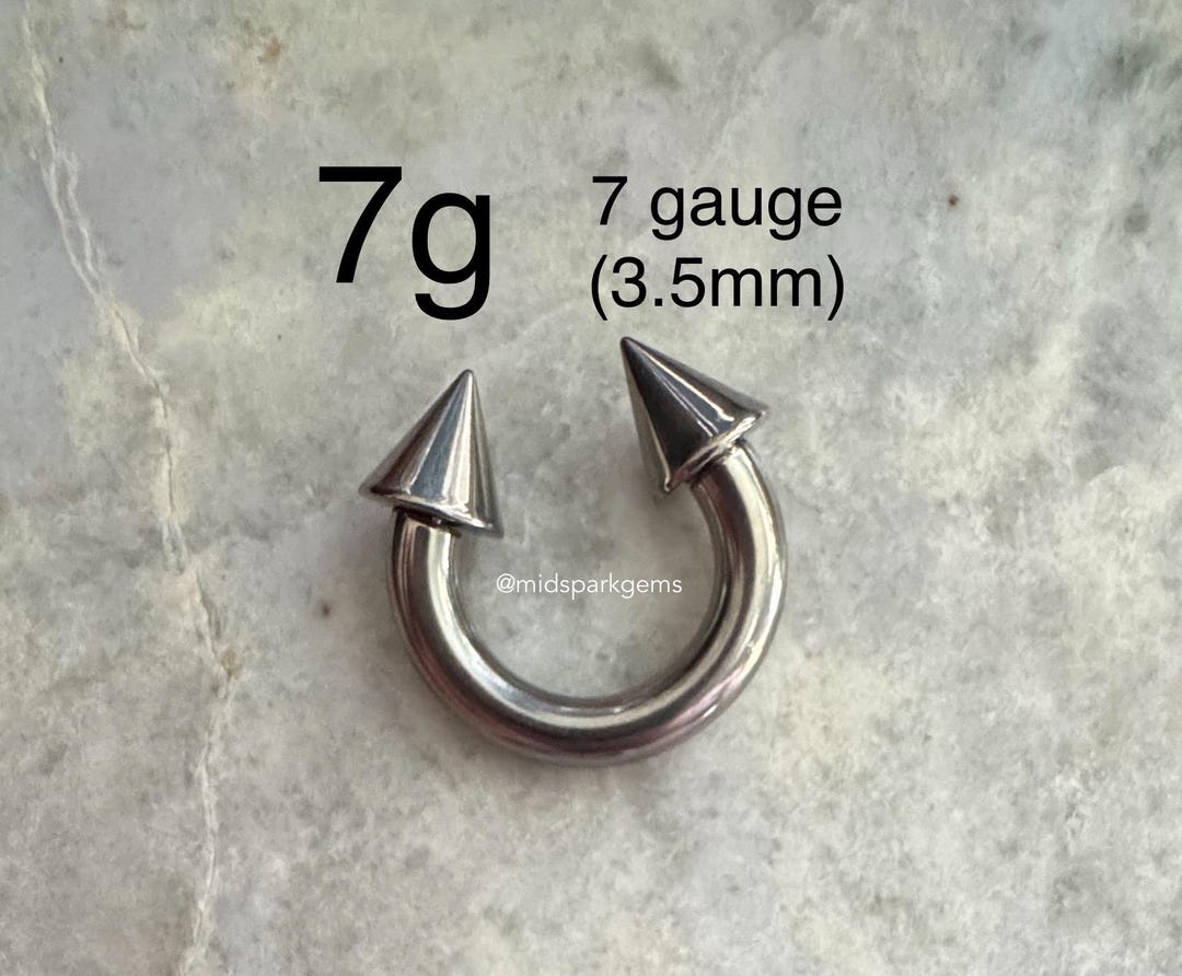 7G (3.5mm) Septum Ring ASTM F136 Titanium Horseshoe Circular Barbell ...