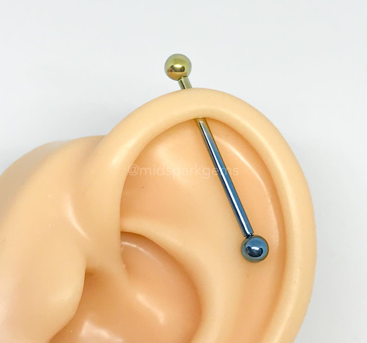 14G Floating Industrial Barbell - Titanium ASTM F136 - Internally ...