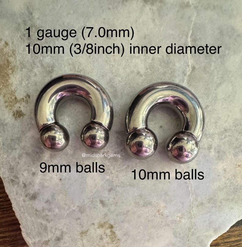 1G (7.0mm) 3/8 Inch (10mm) Smaller Diameter Titanium Internally ...