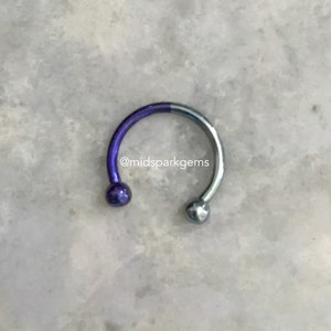 Half DARK PURPLE / SILVER - Anodized Titanium, Internally Threaded Astm ...