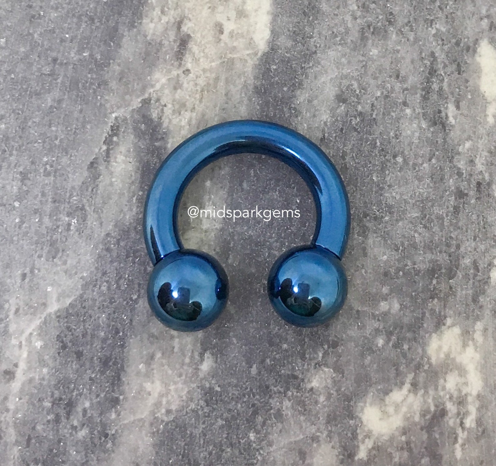LIGHT BLUE (4G, 6G, 7G, 8G, 10G, or 12G) ASTM F136 Titanium Internally ...