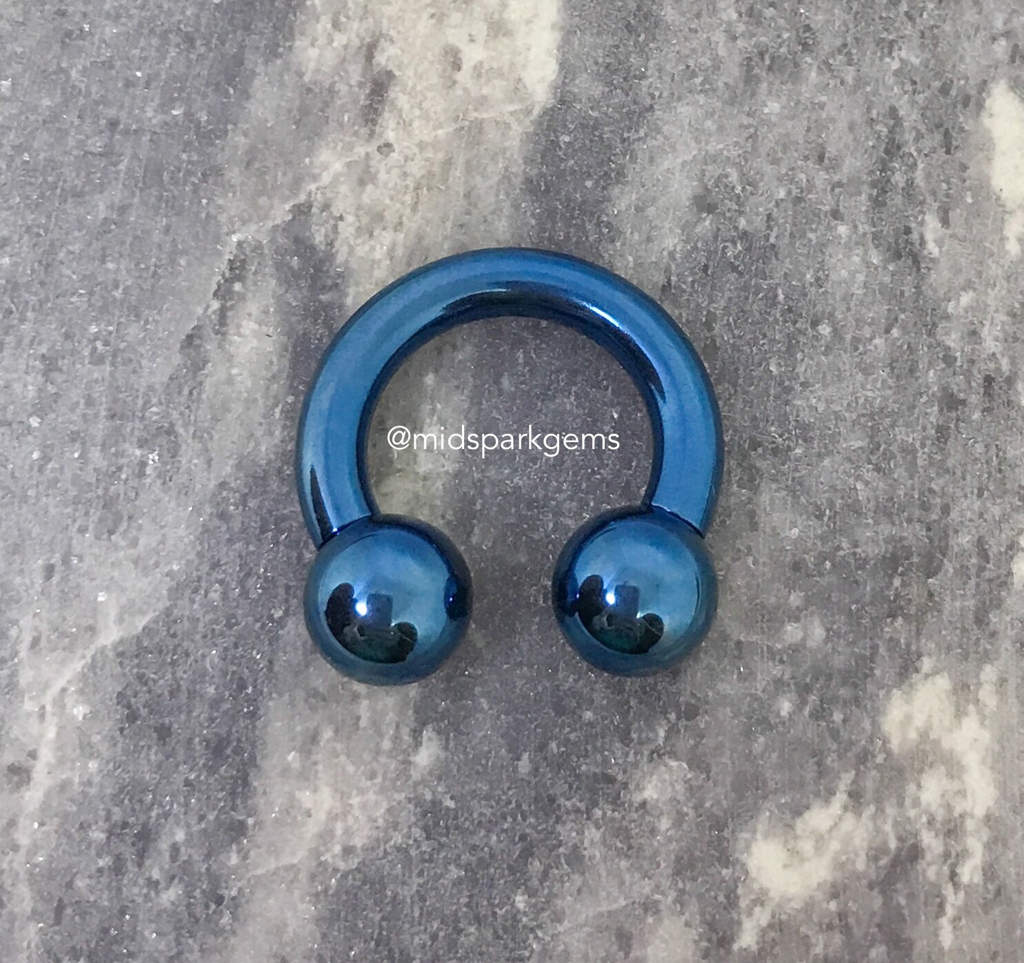 LIGHT BLUE (4G, 6G, 7G, 8G, 10G, or 12G) ASTM F136 Titanium Internally ...