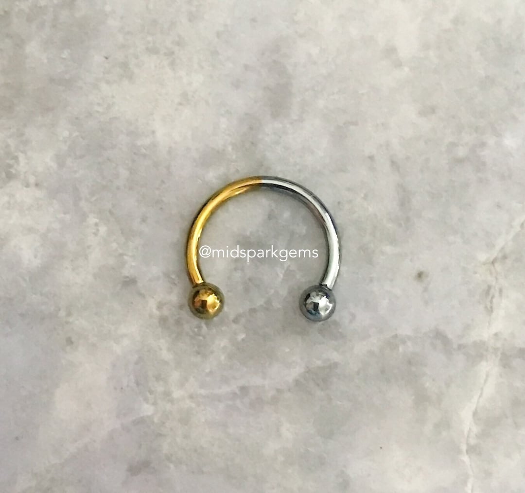 HALF GOLD / SILVER - Anodized Titanium, Internally Threaded Astm F136 ...