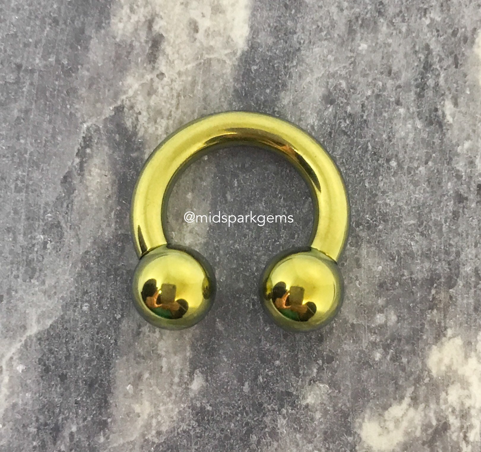 YELLOW (4G, 6G, 7G, 8G, 10G, or 12G) ASTM F136 Titanium Internally ...