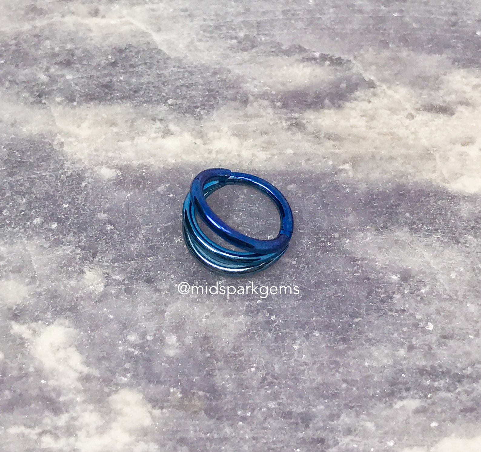 ARCTIC BLUE Triple Stack Fan Hinged Segment Ring Clicker | Etsy