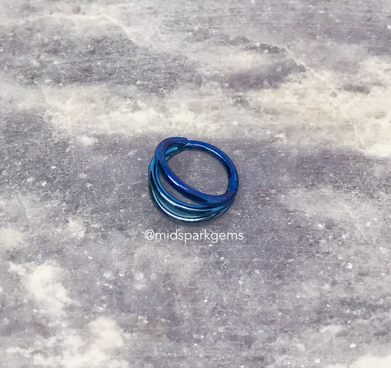 ARCTIC BLUE Triple Stack Fan Hinged Segment Ring Clicker | Etsy