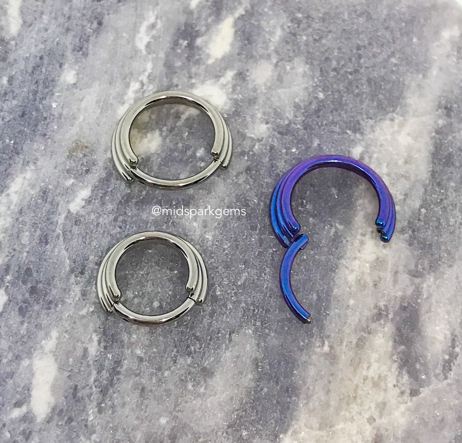 Triple Stack Tiered Hinged Segment Ring 16g Titanium Clicker - Etsy