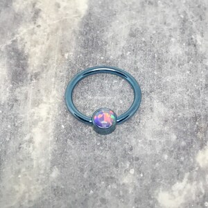 Ice Blue 16G 3/8 10mm or 8mm With 4mm Bead ASTM F136 Anodized Titanium ...