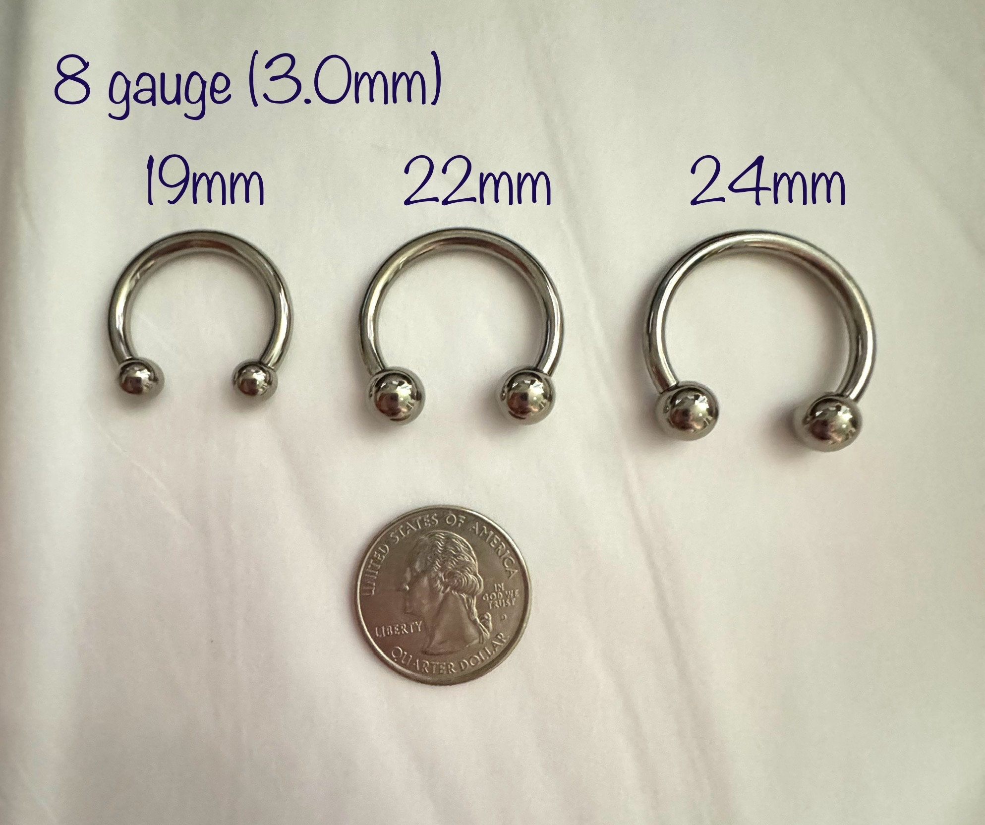 Bigger Diameter Titanium Horseshoe Circular Barbell Internally Threaded ...