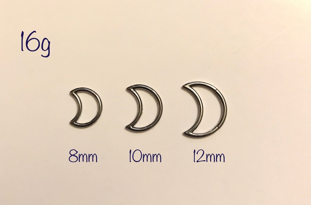 Choose From 20 Colors - Crescent Moon Hinged Segment Ring Titanium ...
