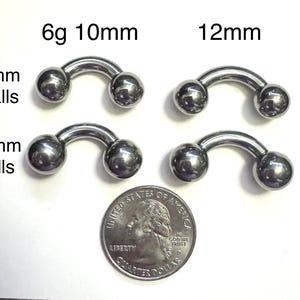 6G 7G 8G 10G 12G ASTM F136 Titanium Curved Barbell - Internally ...