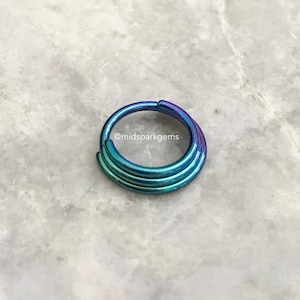 Triple Stack Tiered Hinged Segment Ring 16g Titanium Clicker ASTM F136 ...