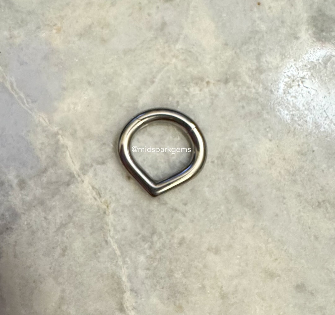 8G, 10G, 12G, 14G, 16G Titanium V-shaped Teardrop Hinged Segment Ring ...