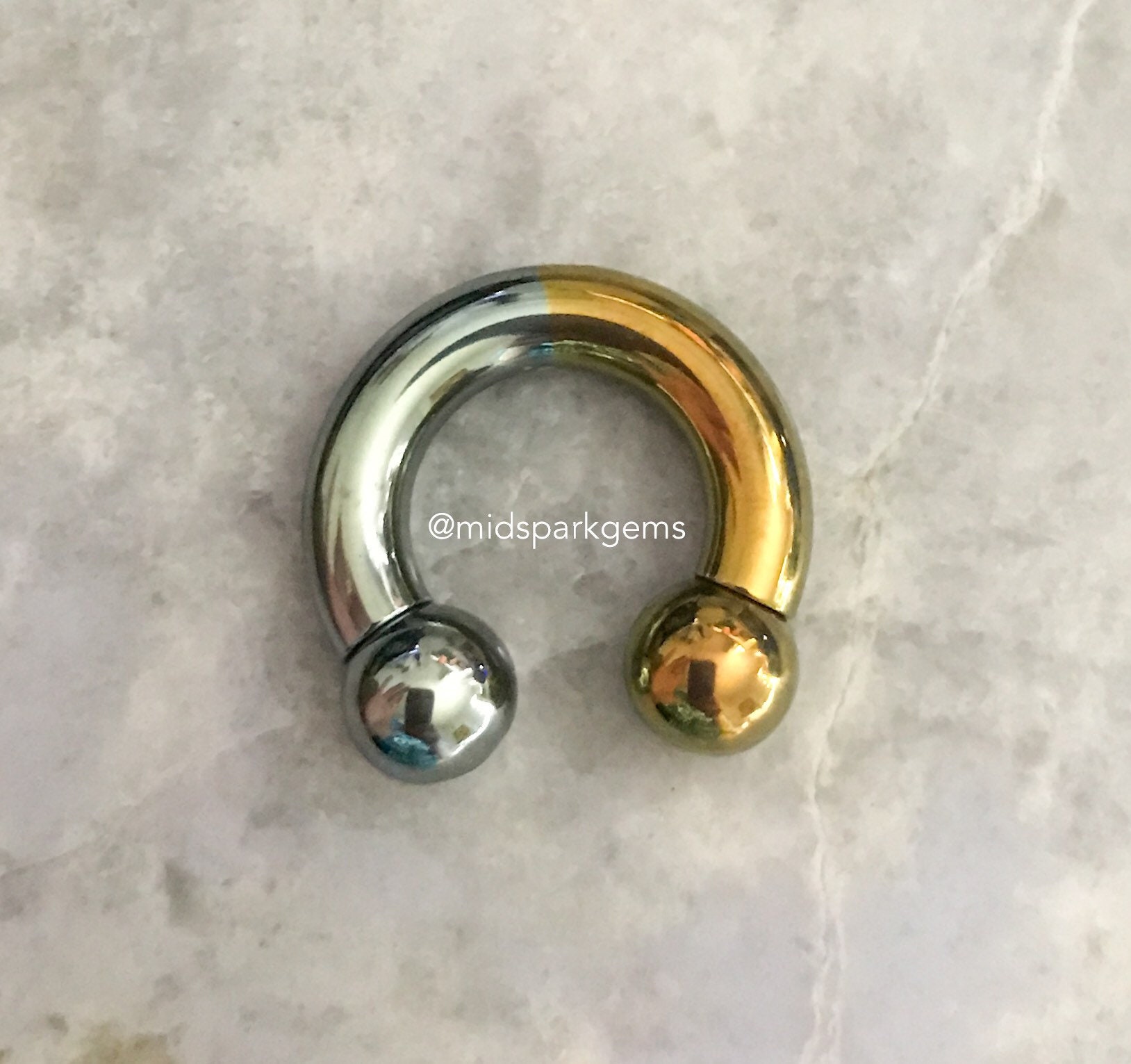 HALF GOLD / SILVER 4G 5G 6G 7G 8G 10G or 12G Anodized - Etsy UK