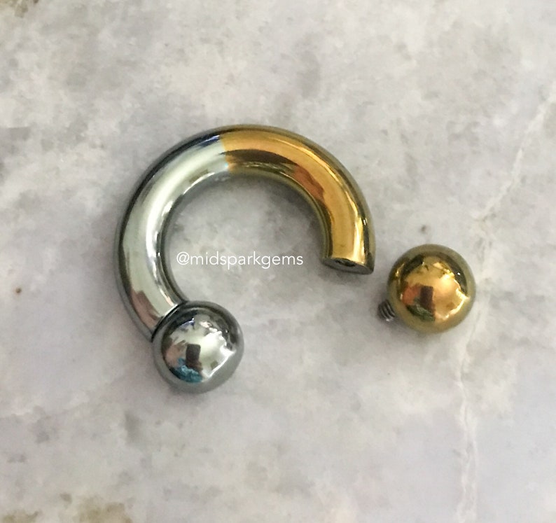 HALF GOLD / SILVER 4G 5G 6G 7G 8G 10G or 12G Anodized - Etsy UK