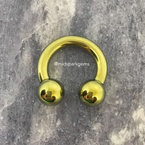 YELLOW (4G, 6G, 7G, 8G, 10G, or 12G) ASTM F136 Titanium Internally ...