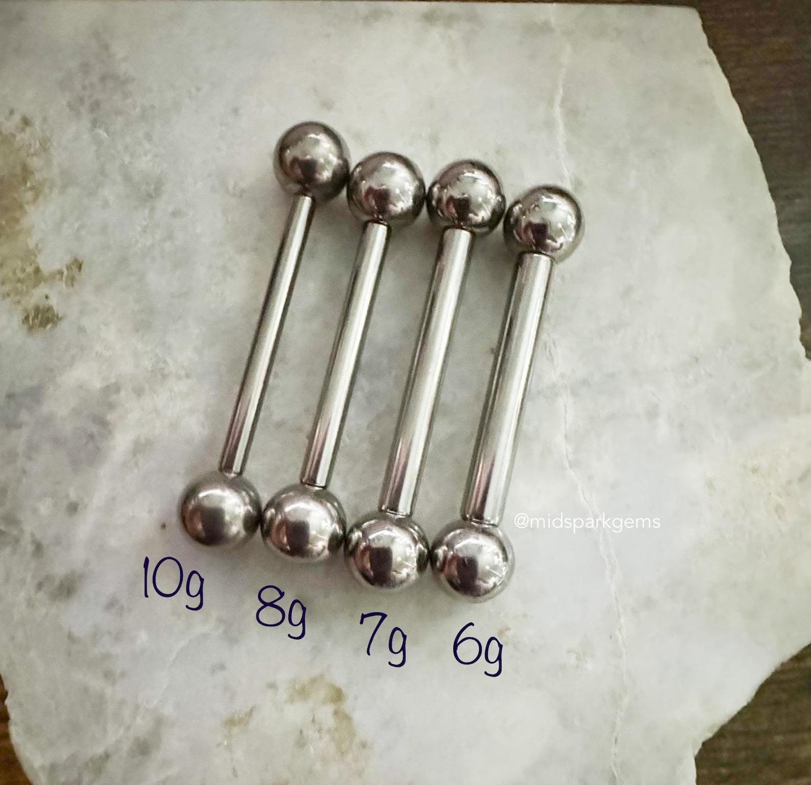 8G (3.0mm) Titanium Straight Barbell - Internally Threaded ASTM F136 ...